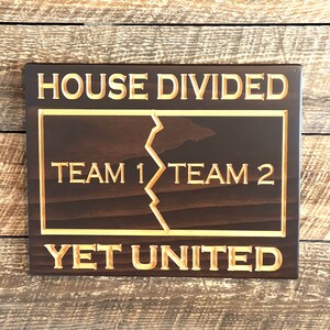 House Divided - Custom House Divided - Carved Wooden Sign - Sport Sign ...