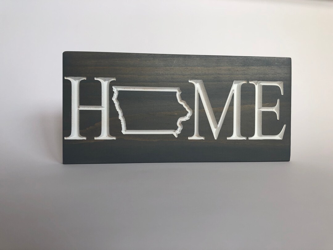 Iowa Home Sign - House Signs - Carved Wood Sign - Home Decor Signs ...