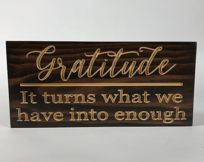 Wooden Signs With Sayings - Gratitude - Plaques With Sayings- Rustic ...