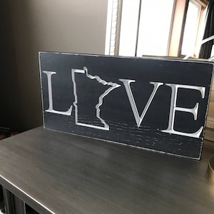 MN Home Sign - Love Minnesota - Minnesota Sign - Love Sign - State Sign ...