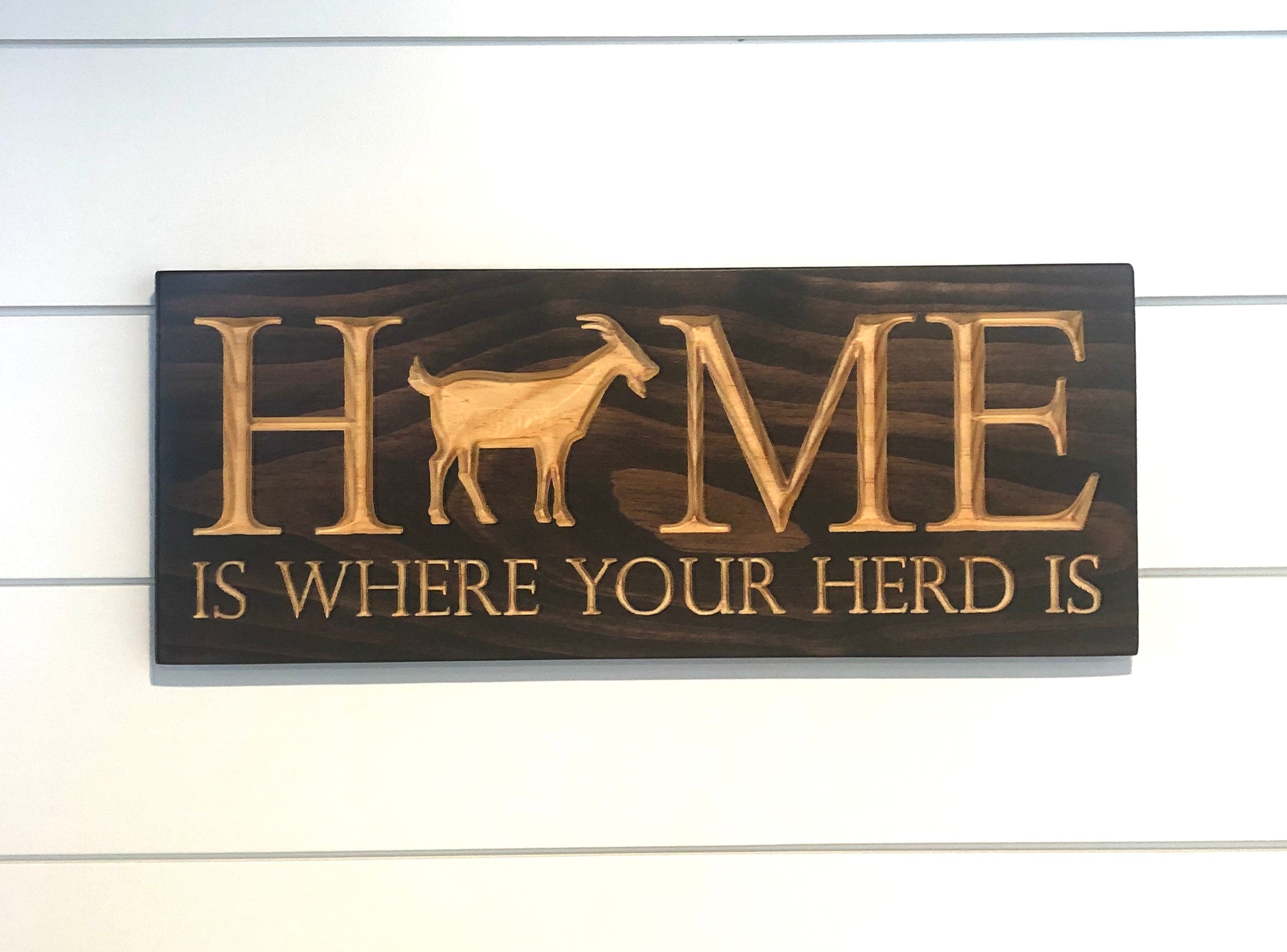 Goat Herd Home - Home Carved Wooden Signs-herd Sign-wood Decor -house ...