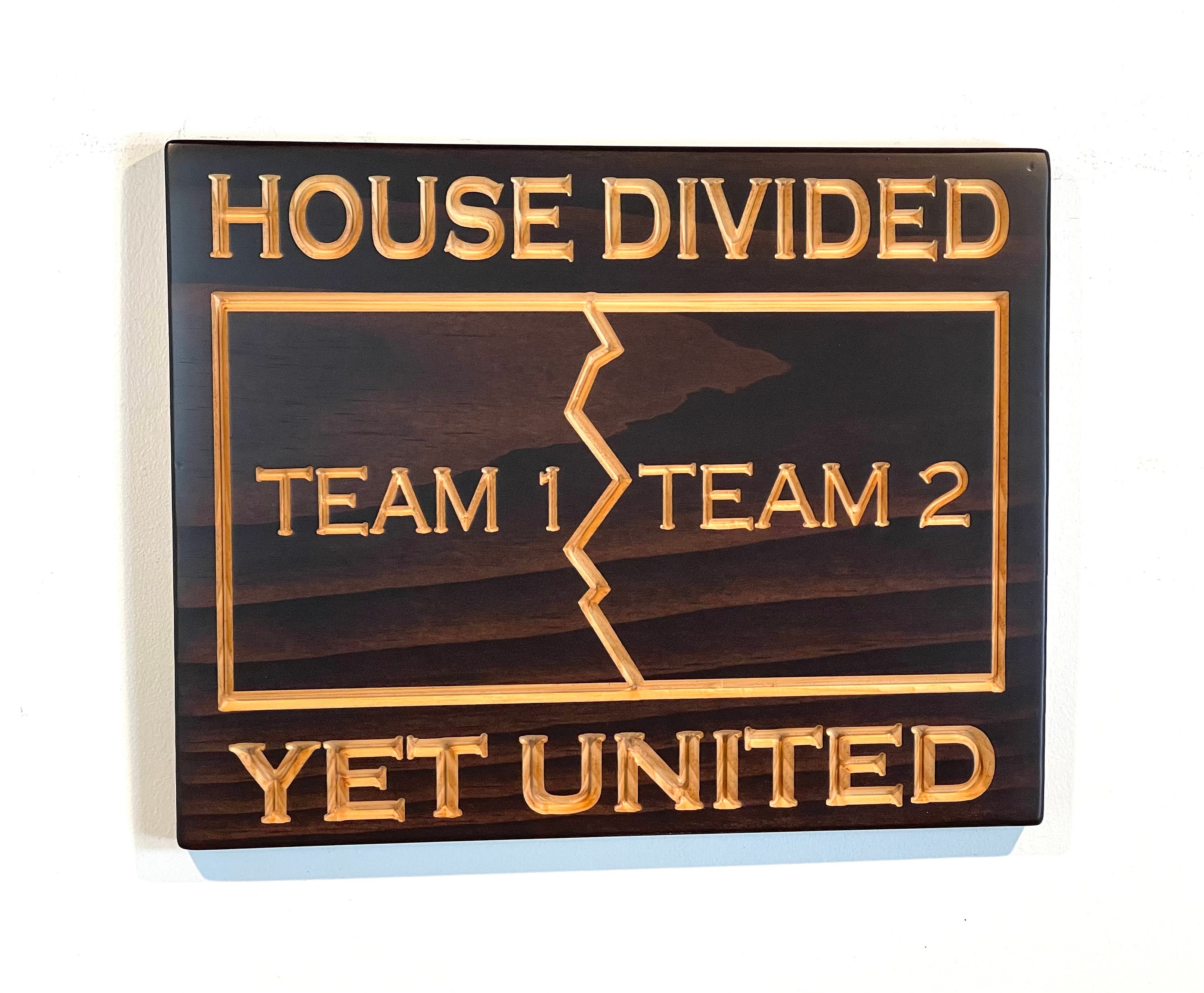 House Divided Custom House Divided Carved Wooden Sign - Etsy
