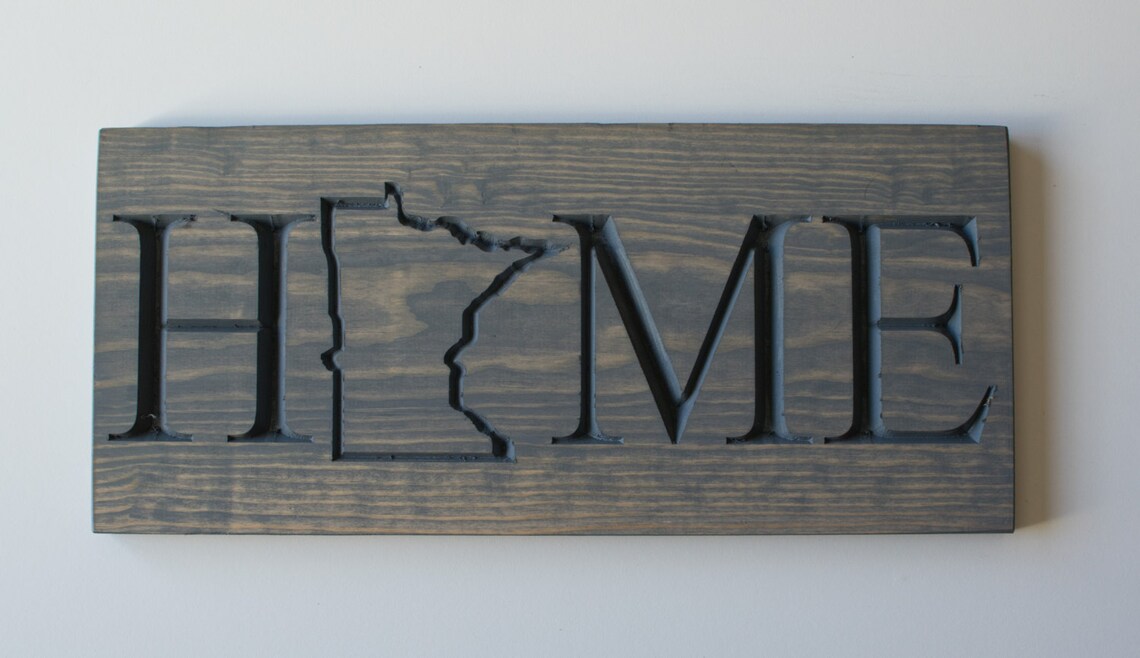 Minnesota Home-carved Wooden Sign MN Home MN Sign Home | Etsy