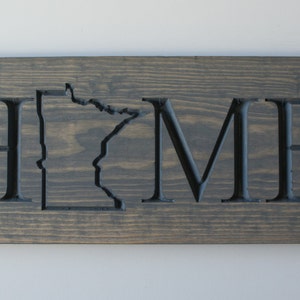 Minnesota Home-carved Wooden Sign - MN Home - MN Sign - Home Sign ...