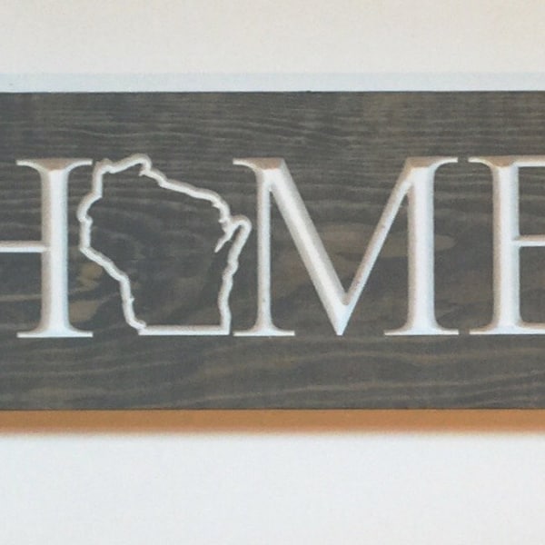Wisconsin Home Sign - Etsy
