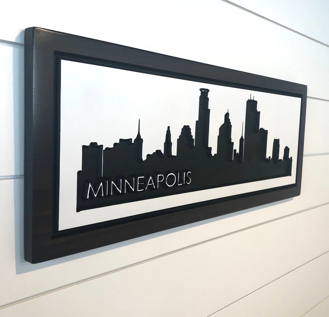 Minneapolis Skyline - Carved Wooden Sign - MSP Skyline - Minneapolis ...