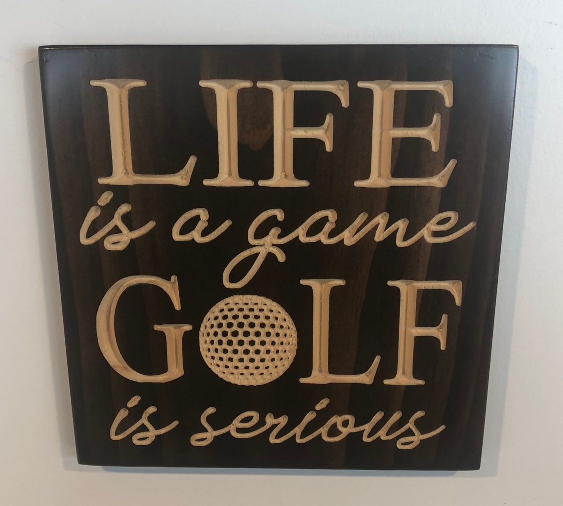 Golf Sign Golf Gift for Men Golf Decor Carved Wood Sign | Etsy