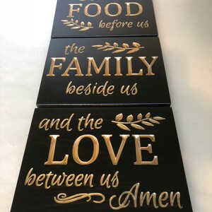 Wood Carved Signs - Bless the Food Before Us - Wall Collage ...
