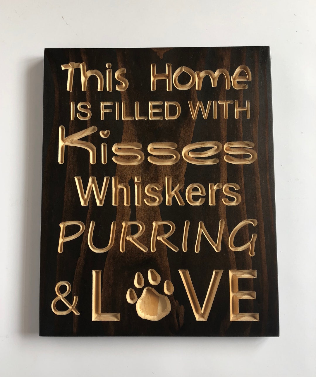 Carved Wooden Sign - Cat Lover Sign - Sign With Saying - Engraved Sign ...
