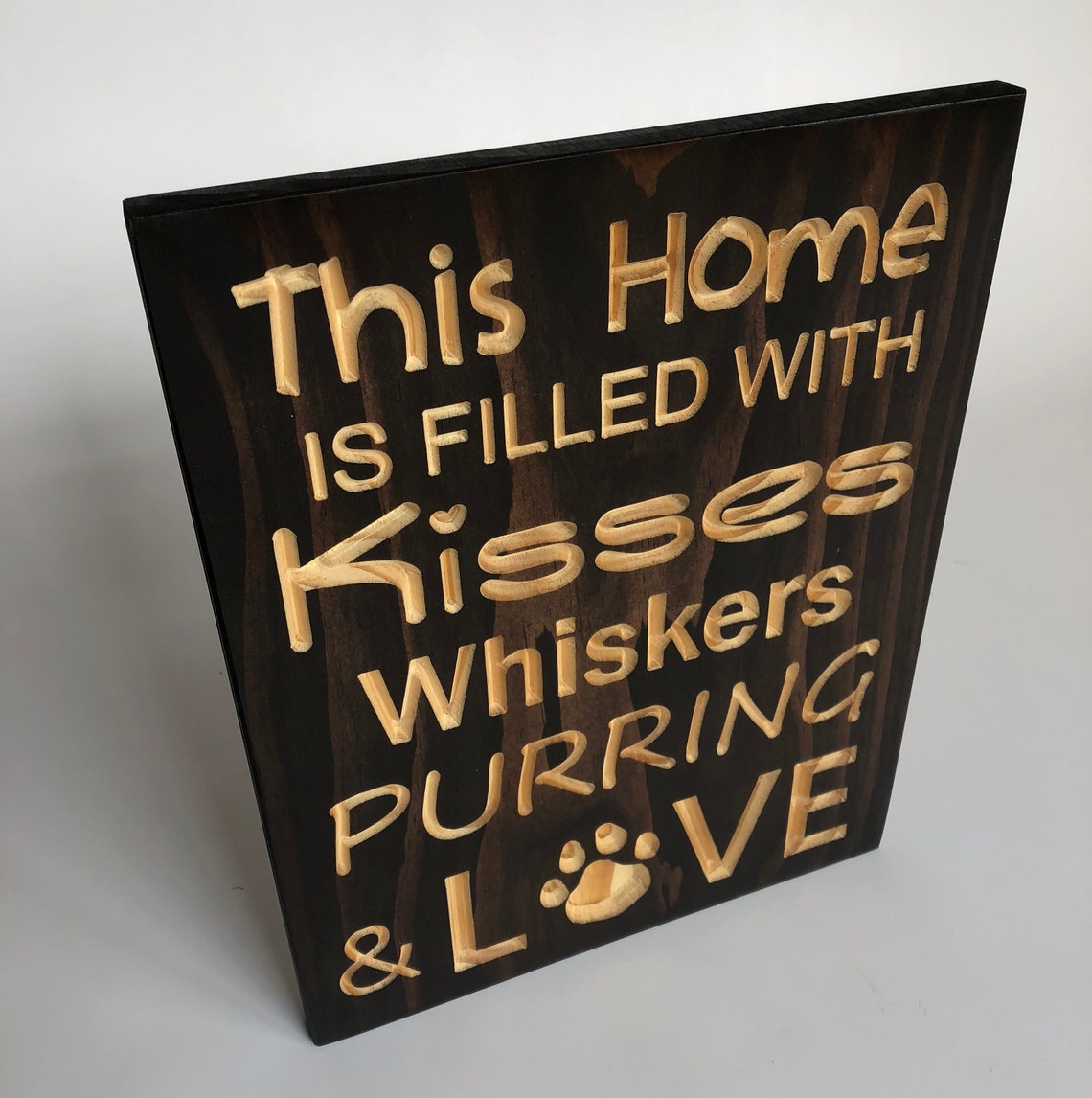 Carved Wooden Sign Cat Lover Sign Sign With Saying | Etsy