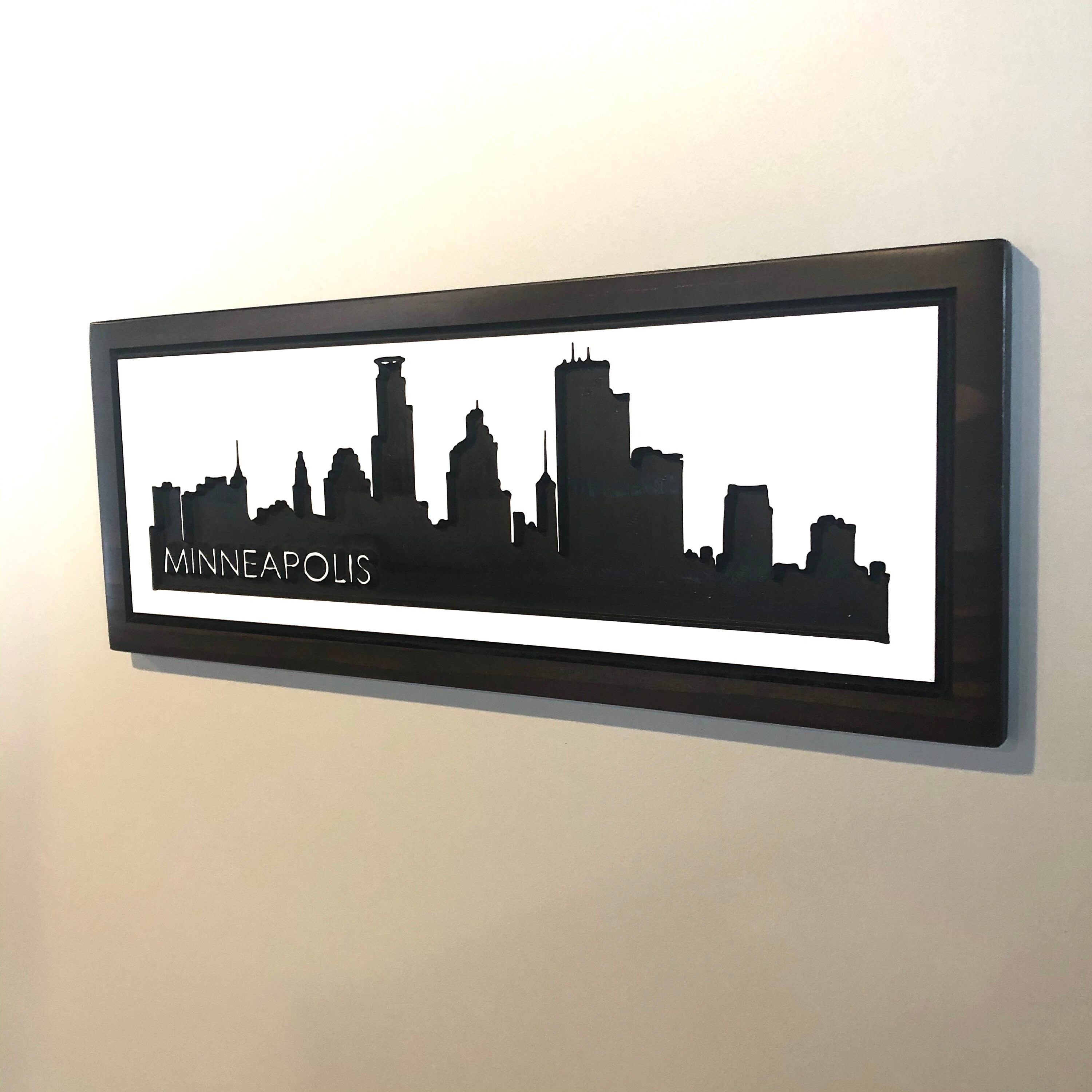 Minneapolis Skyline Carved Wooden Sign MSP Skyline - Etsy
