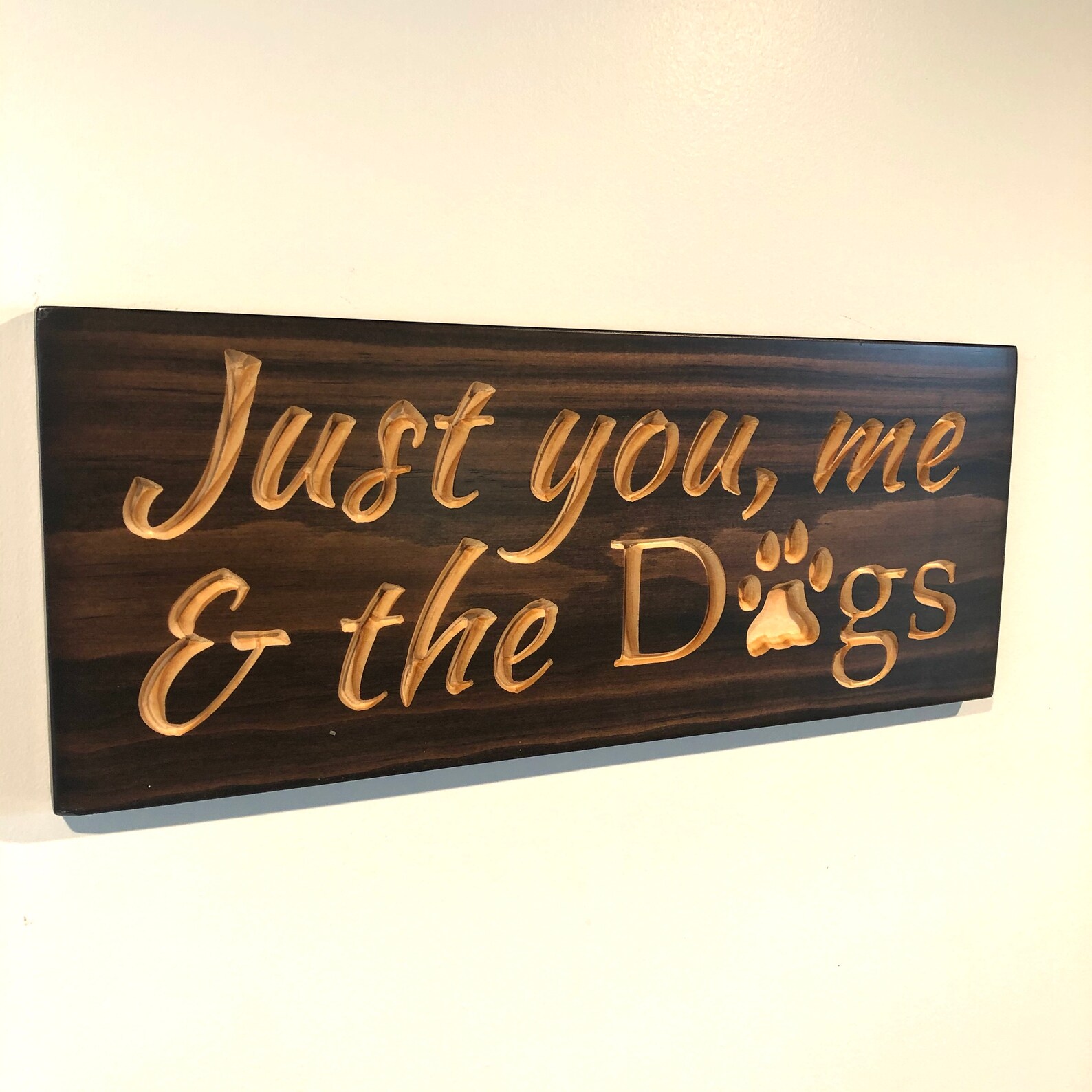 Carved Wooden Sign Dog Lover Sign Sign With Saying Just - Etsy