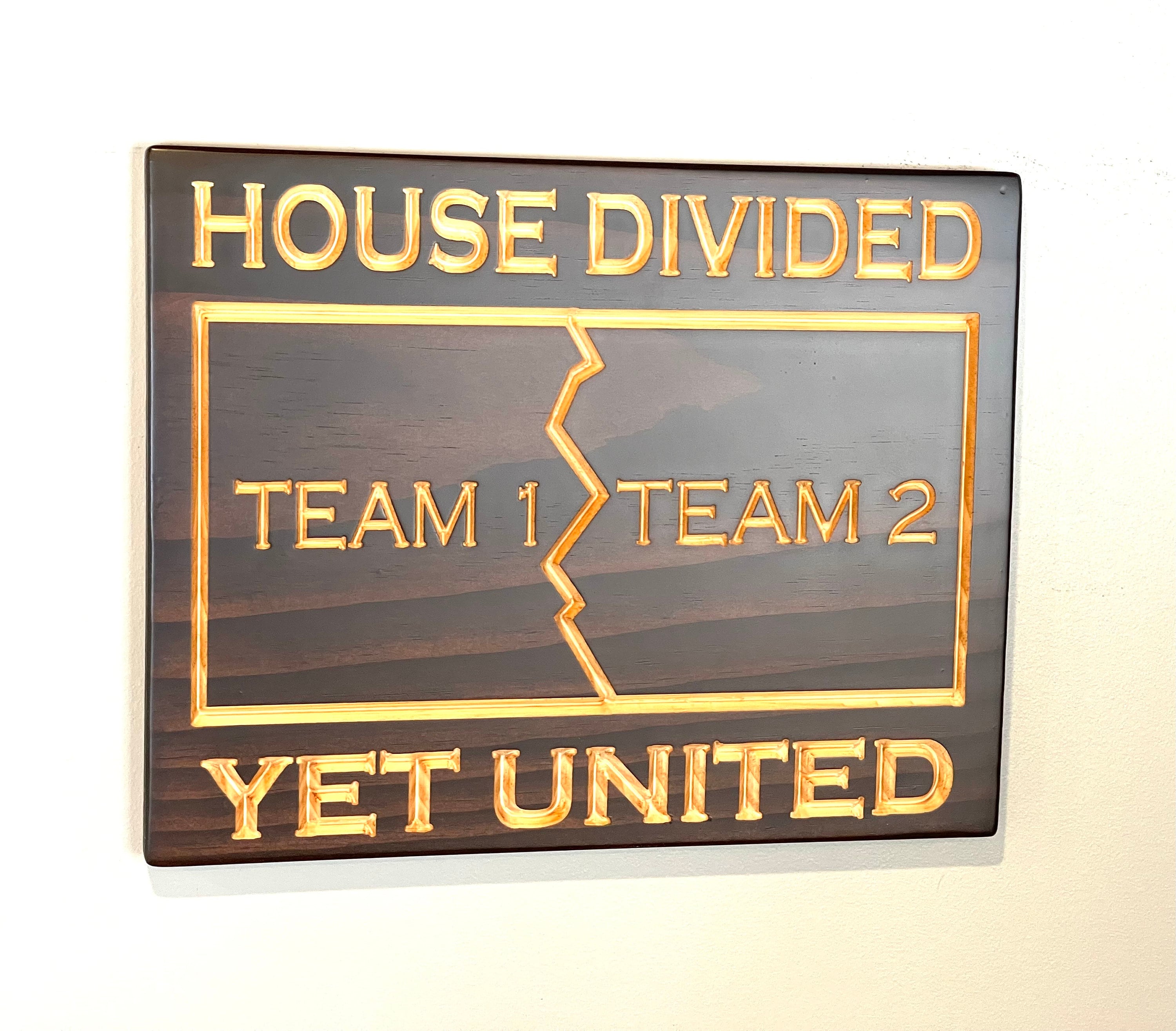 House Divided Custom House Divided Carved Wooden Sign - Etsy