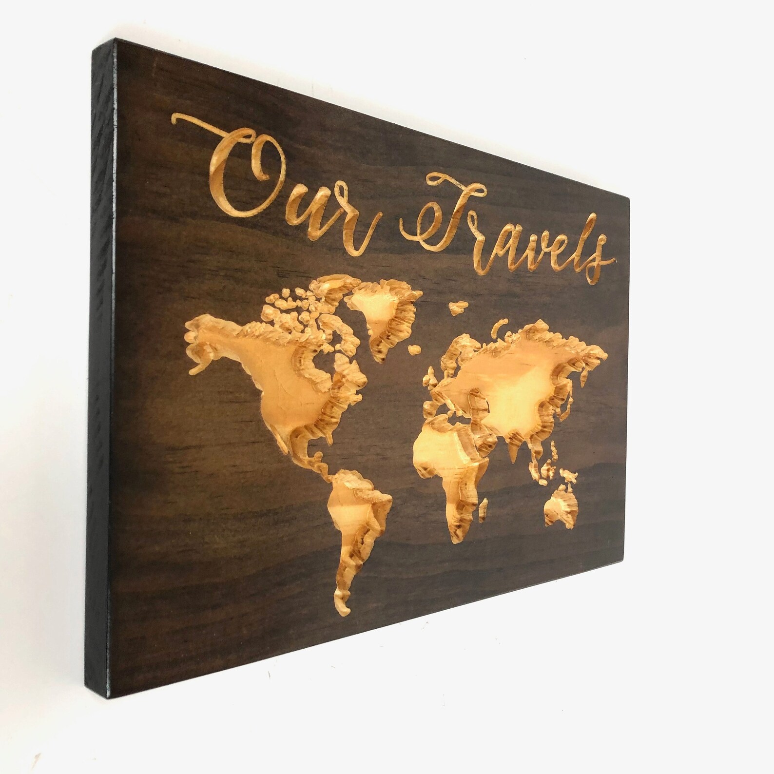 Our Travels Carved Wood Sign Travel Collage Engraved - Etsy