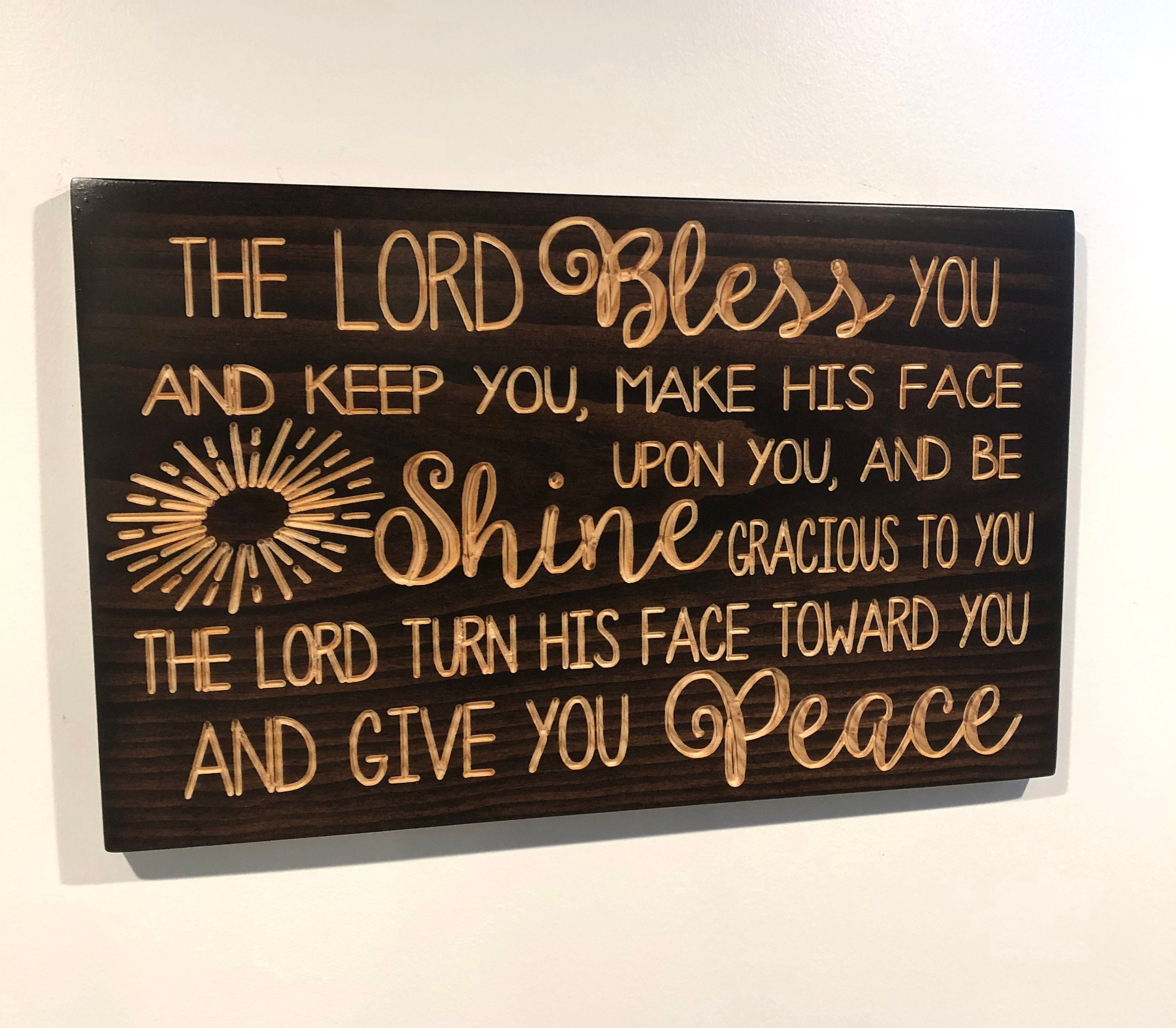 The Blessing Carved Wooden Sign Wood Sign With Saying - Etsy