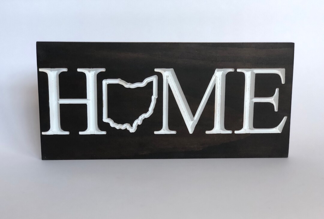 Ohio Home-oh Carved Wooden Signs - OH State Sign - Wood Decor Signs ...