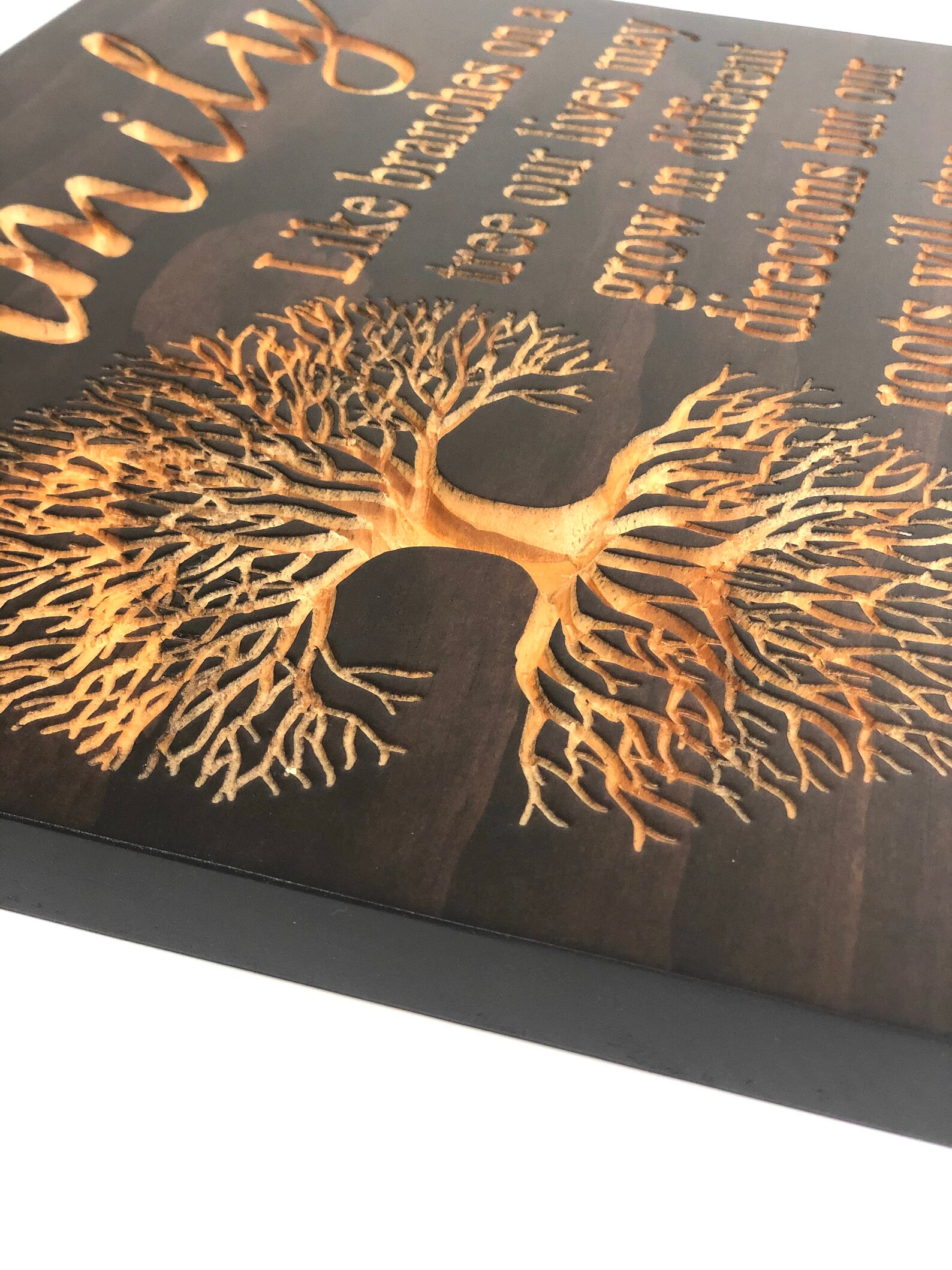 Carved Wood Sign family Tree Engraved Sign Family Roots | Etsy