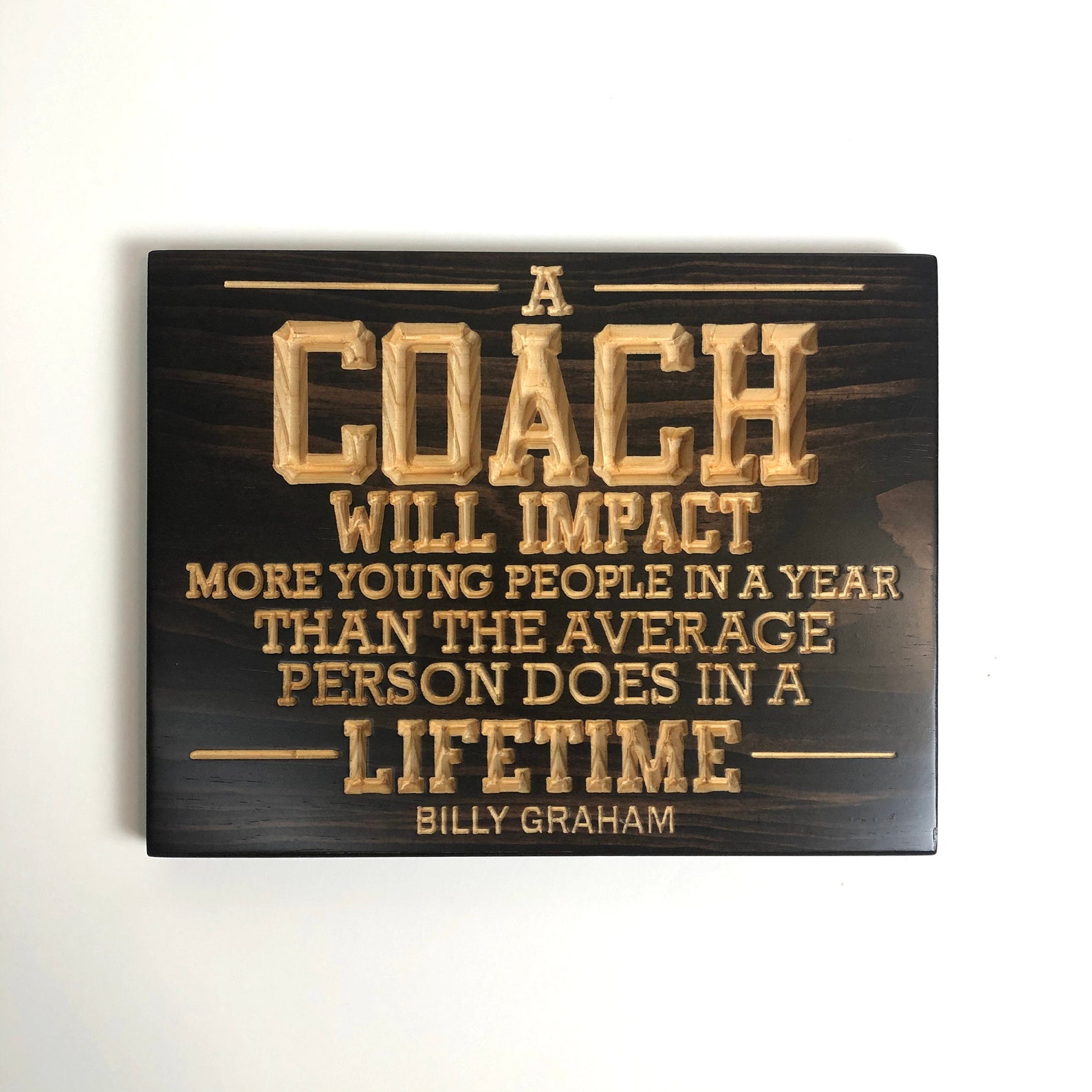 Carved Wood Sign Coach Gift Wood Sign With Saying Unique - Etsy