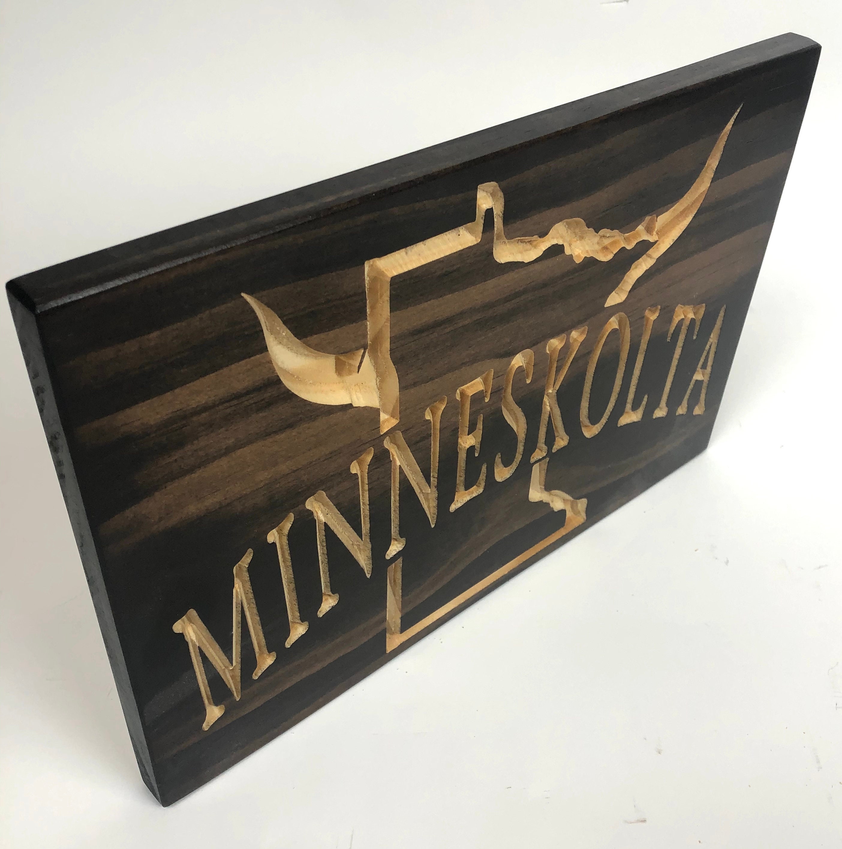 Carved Wood Sign Minneskolta Minnesota Sport Unique | Etsy