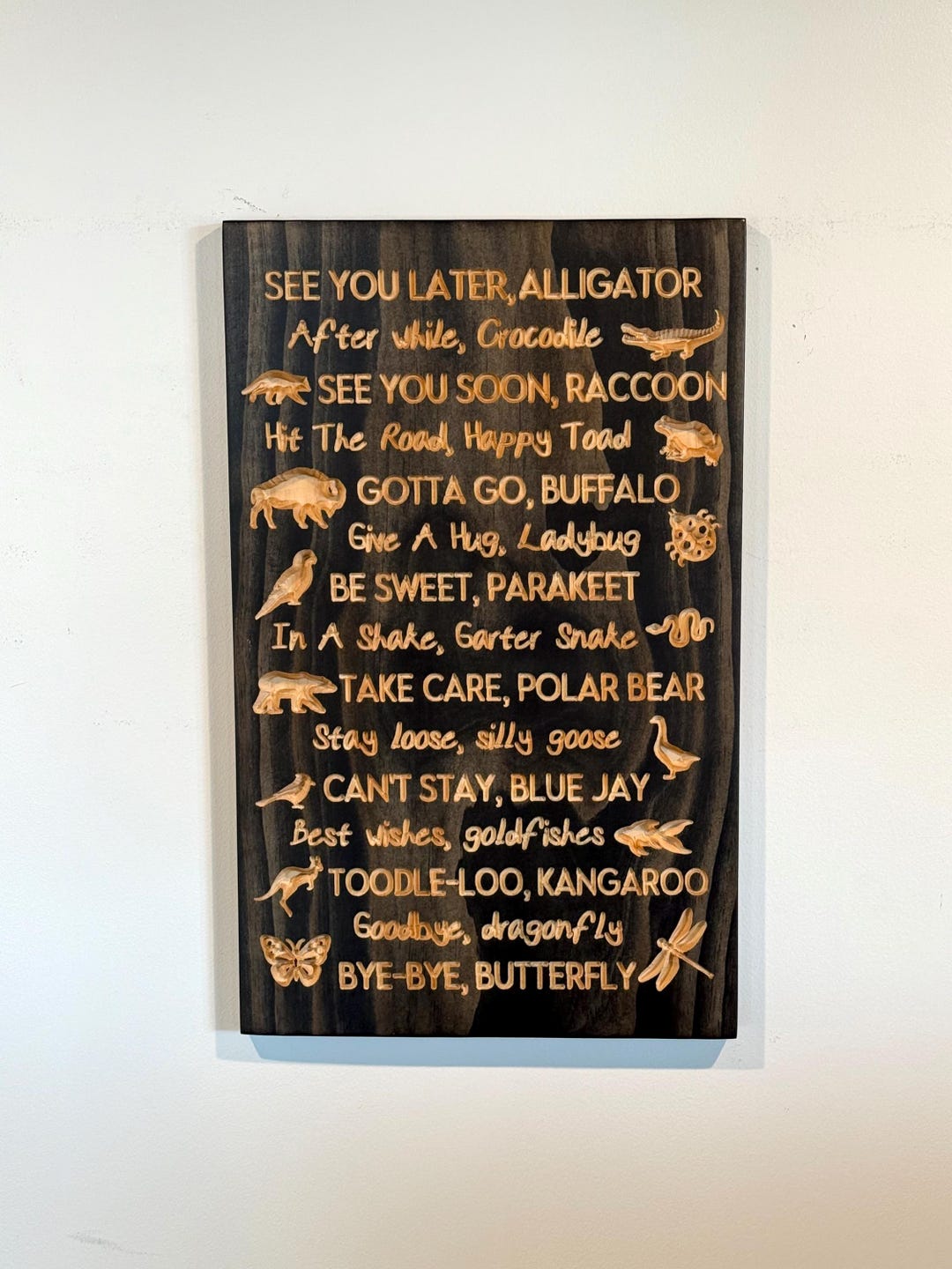 Wooden Signs With Sayings - Animal Themed Good Bye - Rustic Home Decor ...