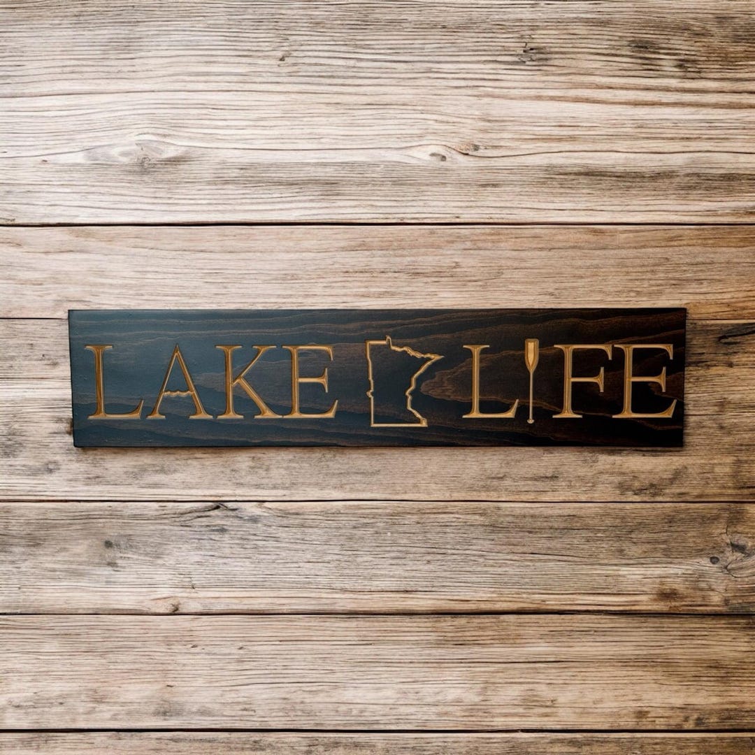 Custom Lake Life Carved Wood Sign – State Silhouette, Cottage Decor - Etsy