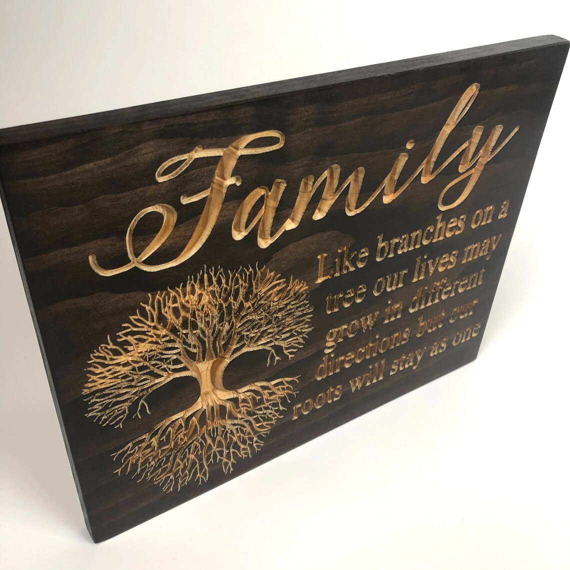 Carved Wood Sign family Tree Engraved Sign Family Roots - Etsy