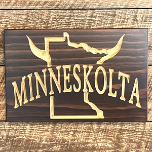 Carved Wood Sign - Minneskolta - Minnesota Sport - - Unique Gift ...