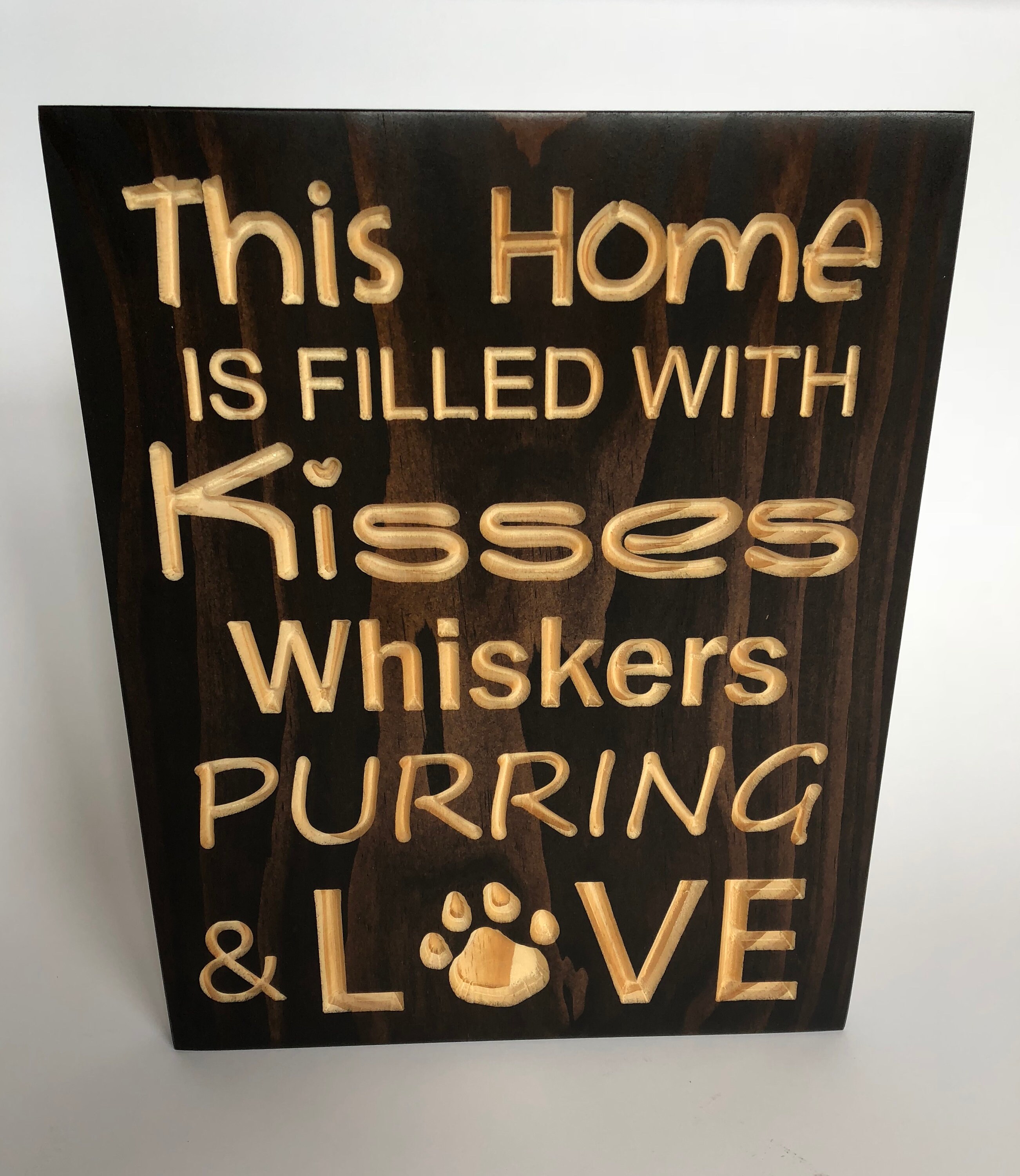 Carved Wooden Sign Cat Lover Sign Sign With Saying | Etsy