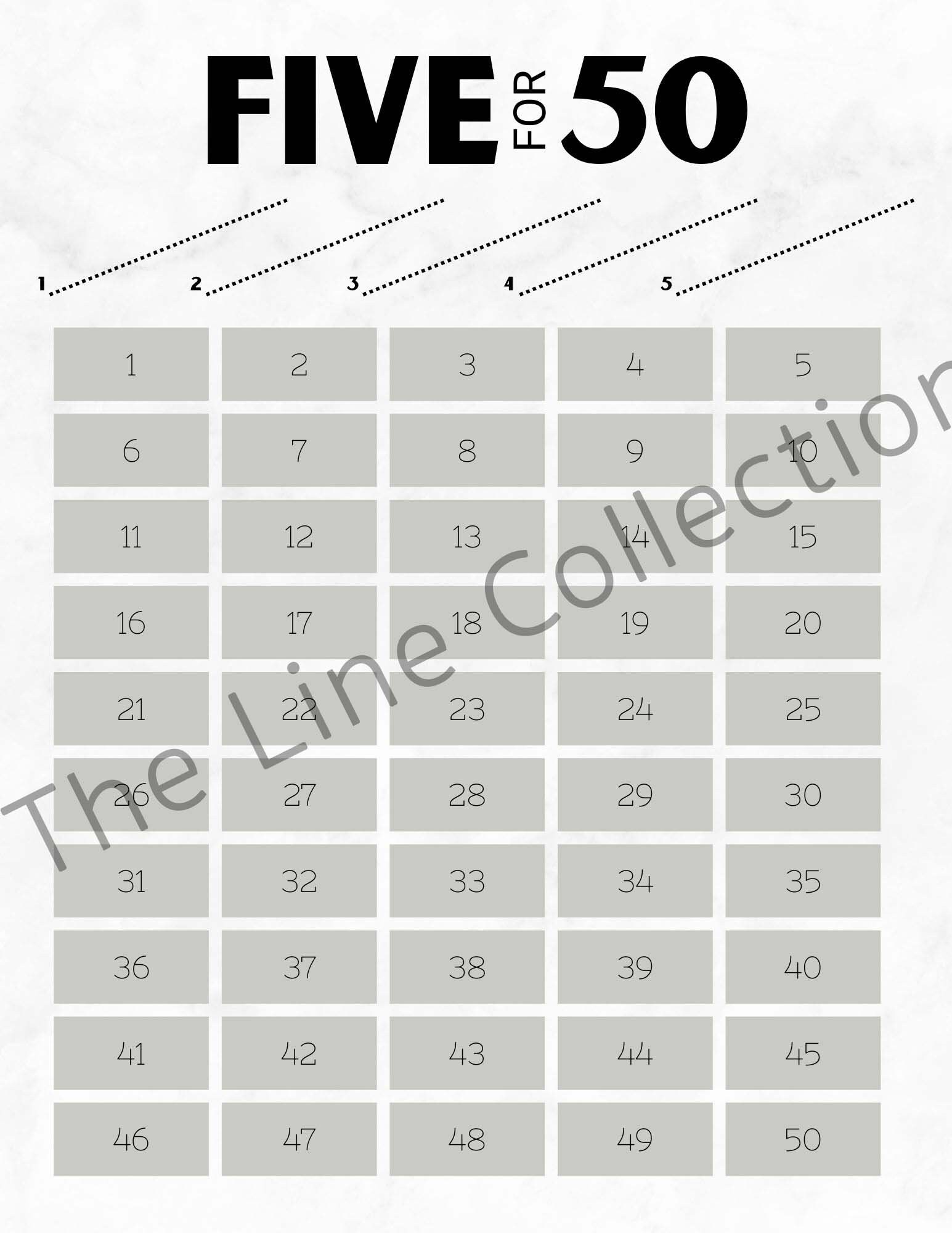 5 for 50, Five for Fifty, Accountability Chart, Digital Download ...