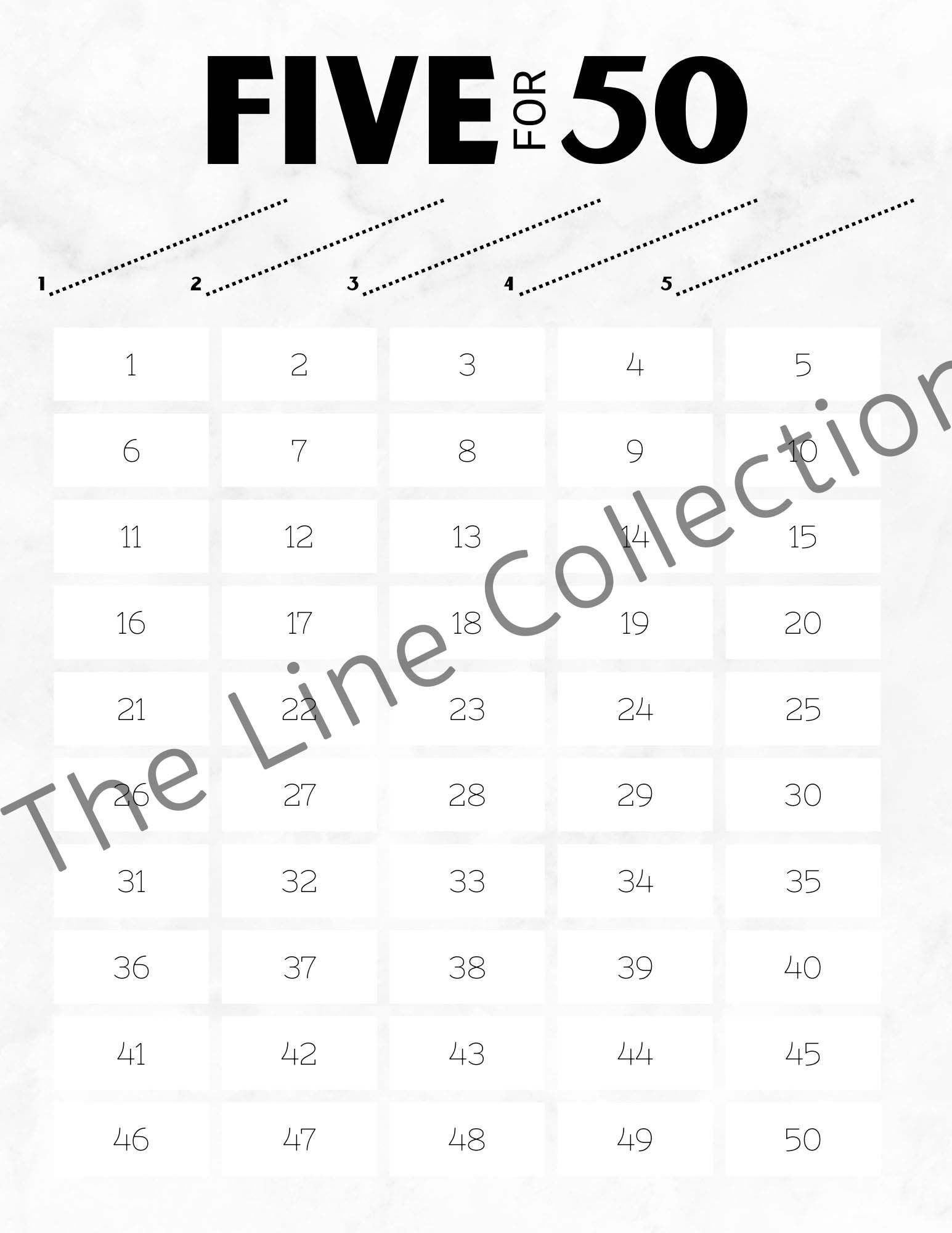 5 for 50, Five for Fifty, Accountability Chart, Digital Download ...