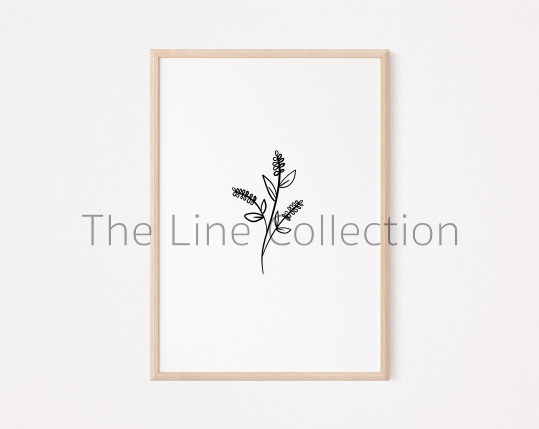 Printable // Floral Line Art // Digital Download // Flower Print - Etsy