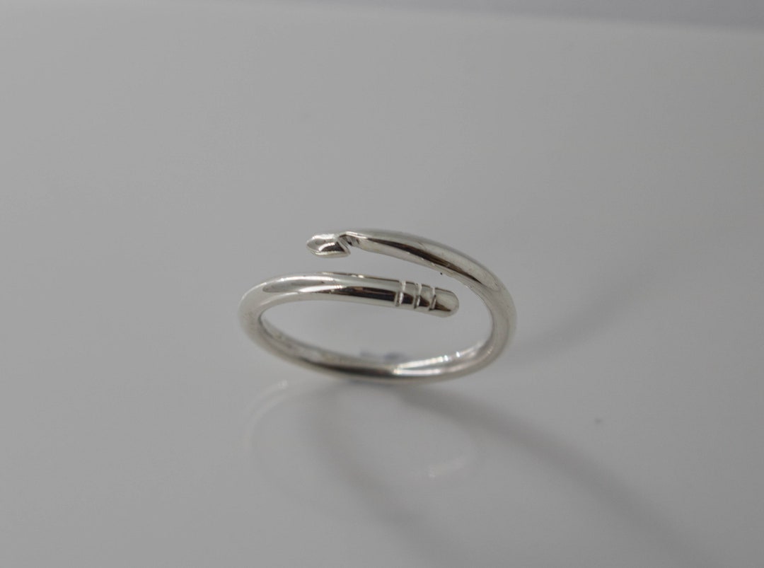 Silver Crochet Hook Ring - Etsy