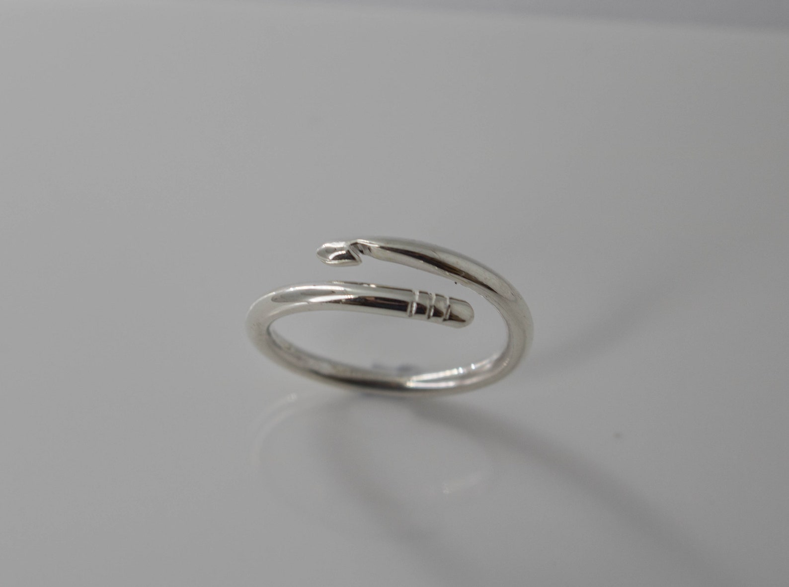 Silver Crochet Hook Ring - Etsy