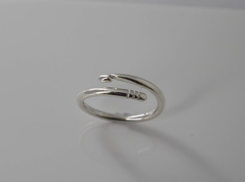 Silver Crochet Hook Ring | Etsy UK