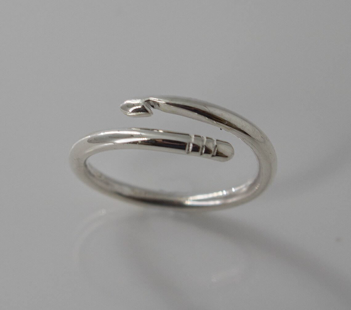 Silver Crochet Hook Ring - Etsy