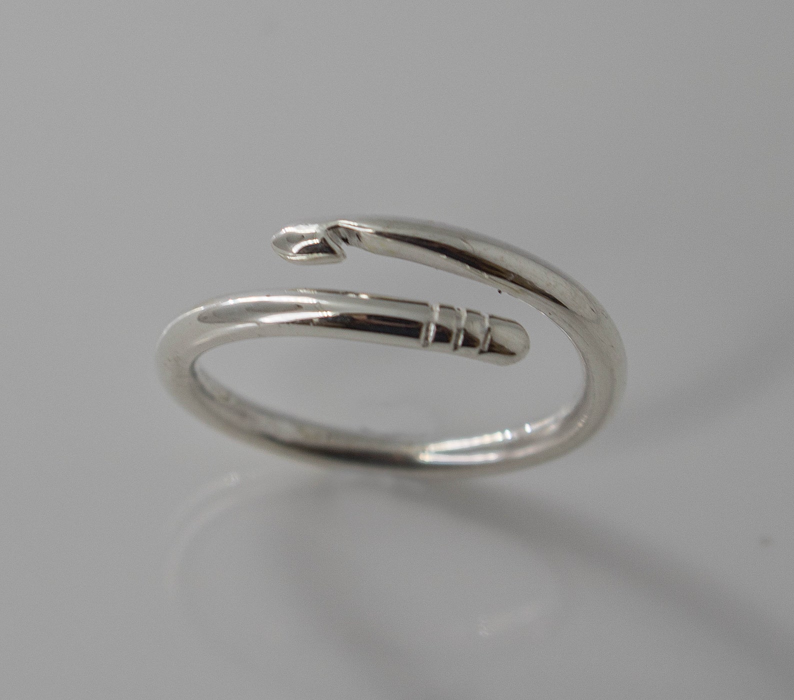 Silver Crochet Hook Ring - Etsy