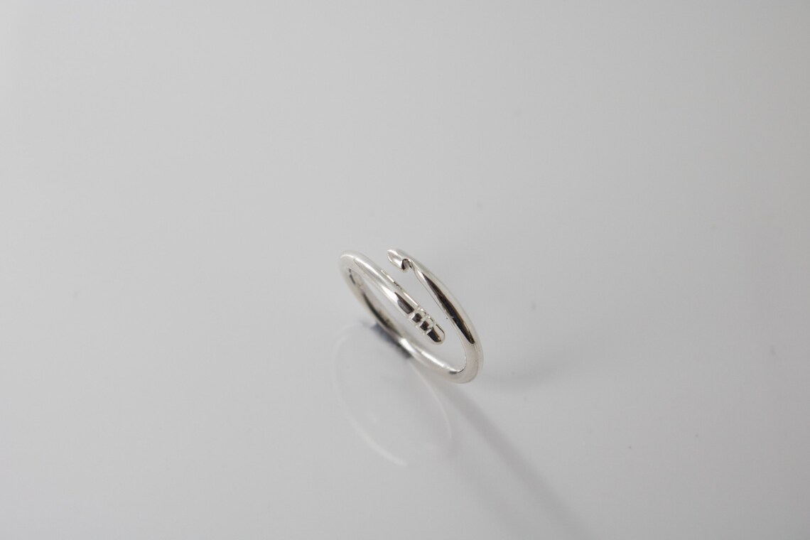 Silver Crochet Hook Ring - Etsy
