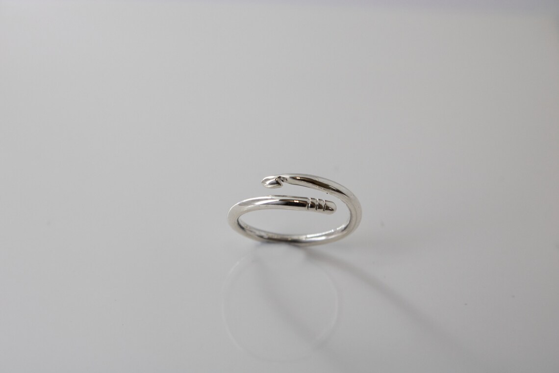 Silver Crochet Hook Ring - Etsy