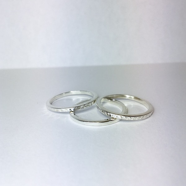 Silver Stack Ring - Etsy UK