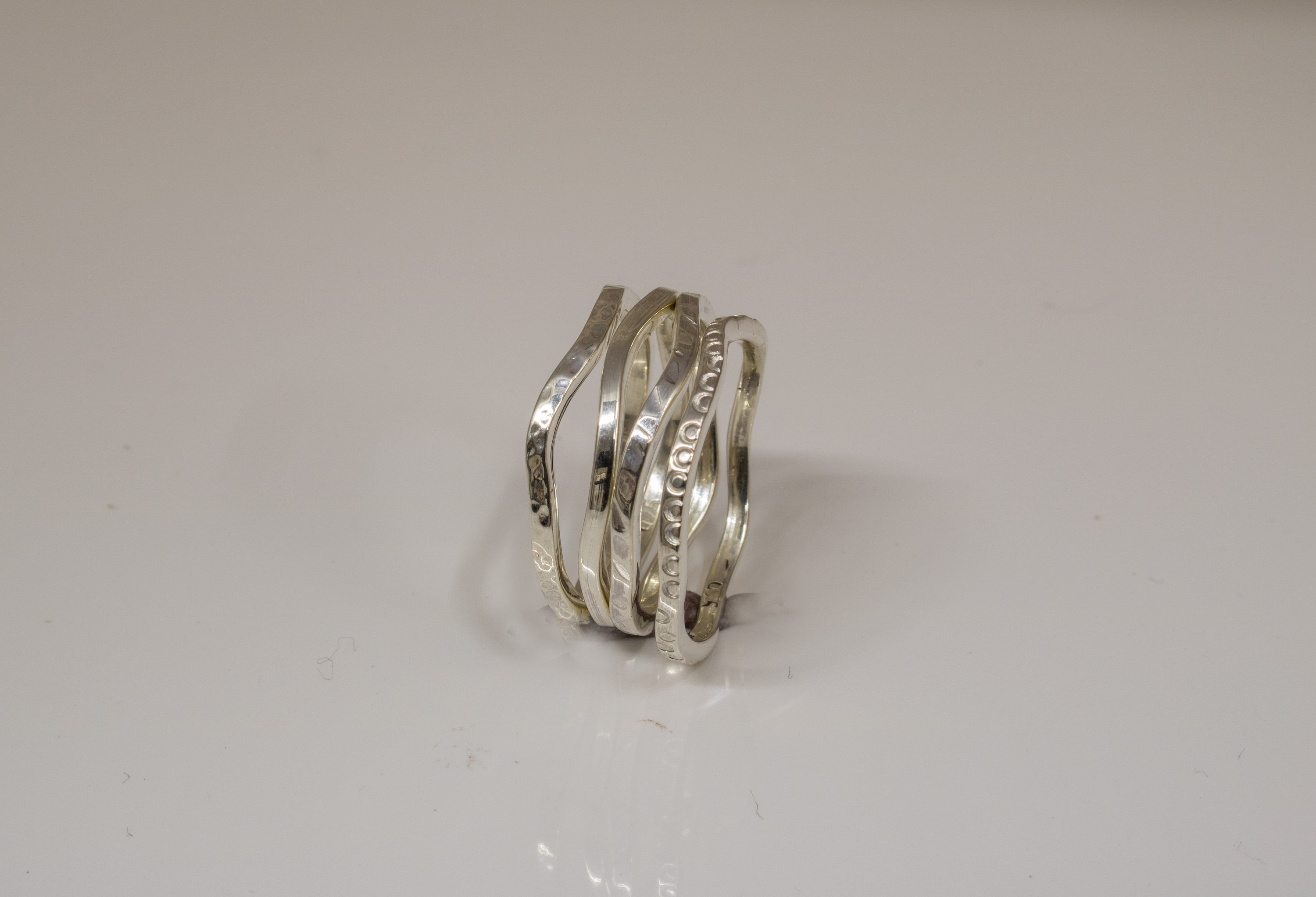 Set of 4 Silver Stack Rings - Etsy UK