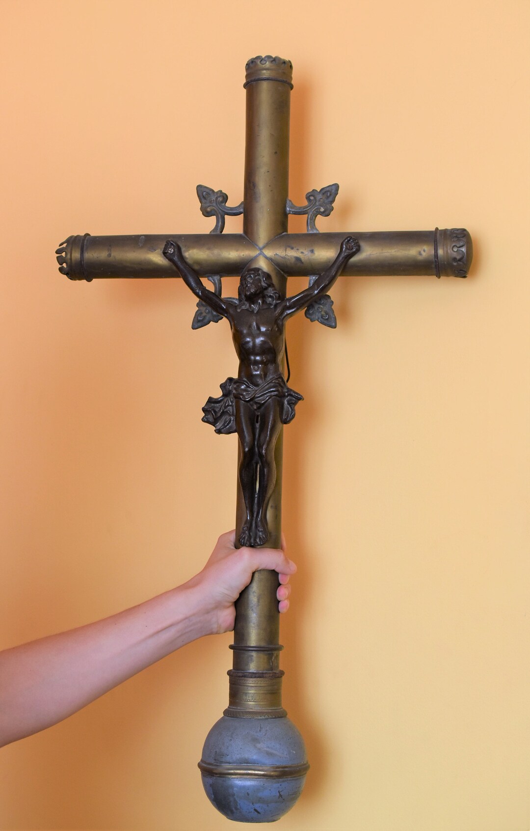 Large Antique Processional Cross ,church Crucifix - A Perfect Gift for ...