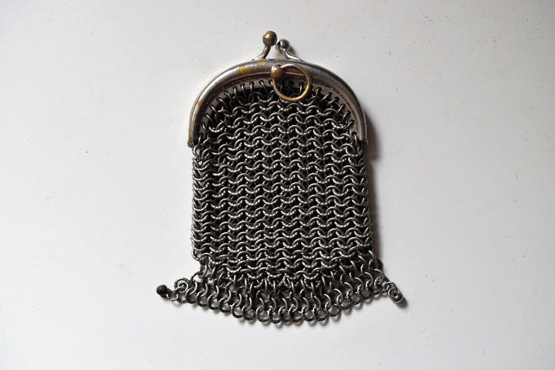 Antique French Metal Mesh Bag/purse Silver Plated - Etsy