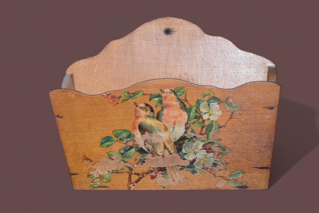 Vintage Wooden Letter Rack (letter Holder) Hand-painted Birds - Etsy