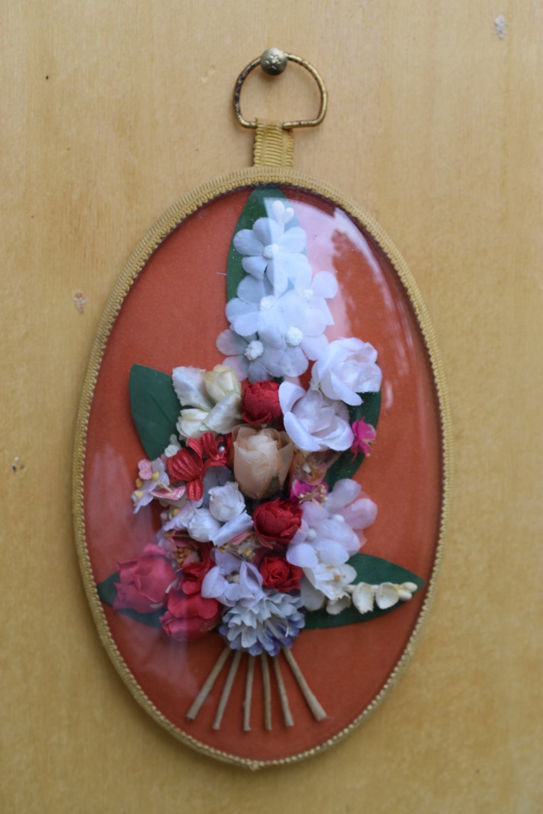 Vintage Flower Curved Glass Frame , Wall Deco - Etsy