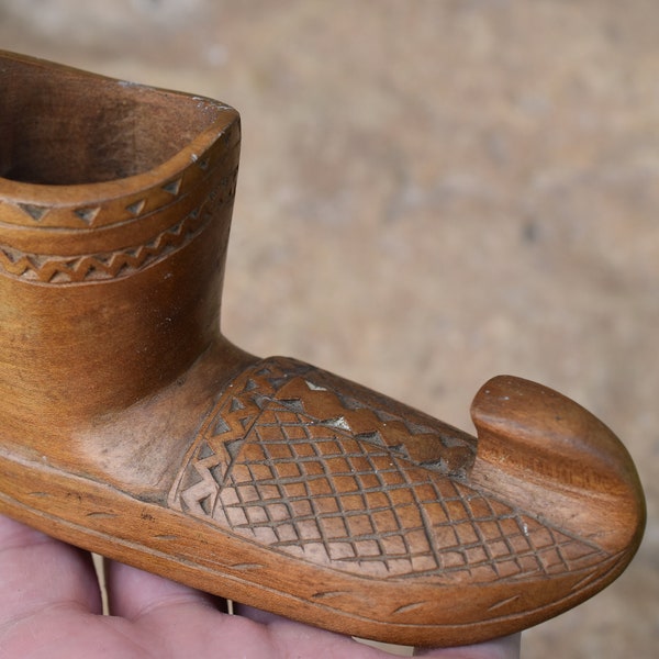 Carved Wood Boot - Etsy