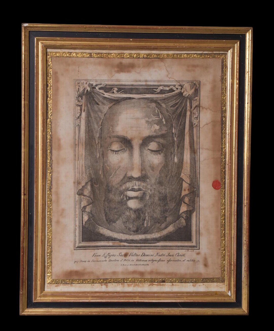 Antique Veronica's Veil TO RESTORE , Framed Holy Face of Jesus Christ ...