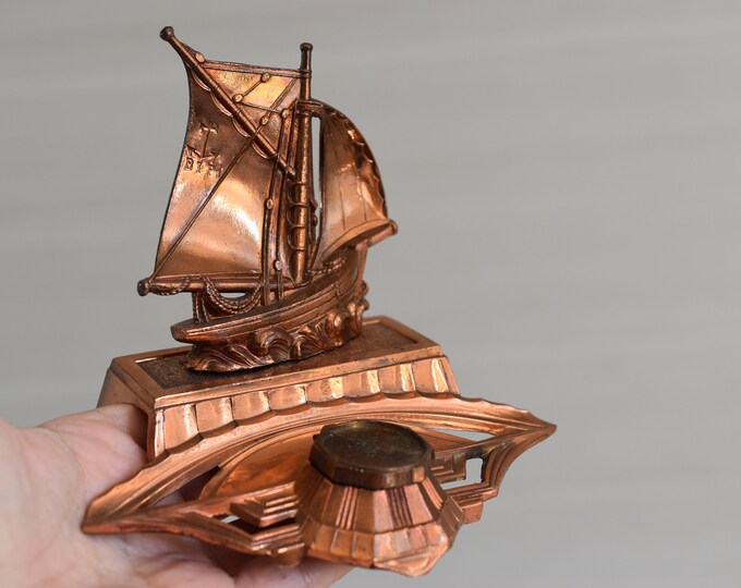 Vintage French Inkwell ,ship,art Deco - Etsy