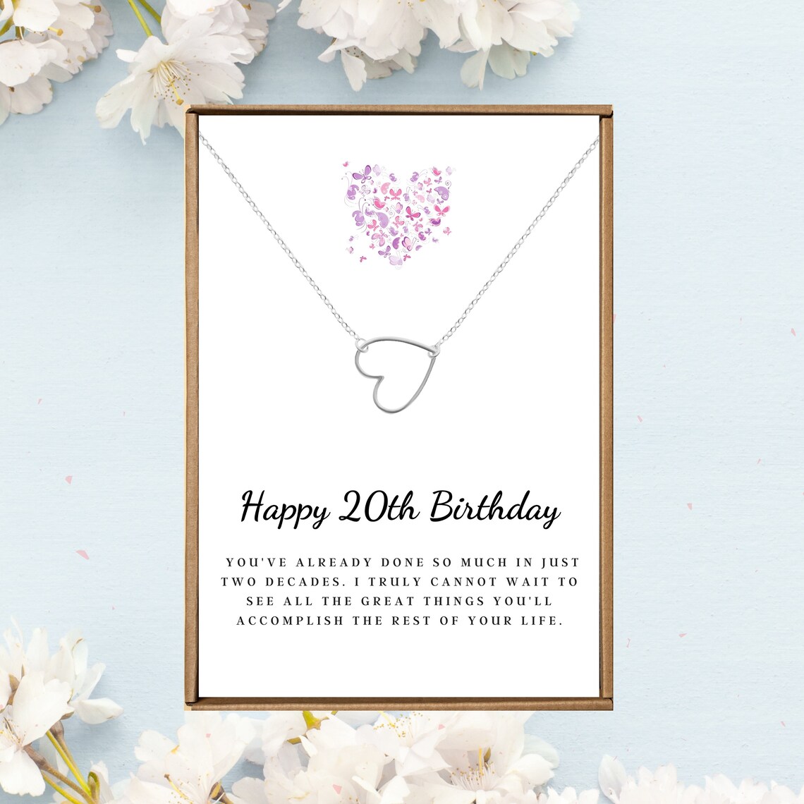 20th Birthday Girl Necklace Happy 20 Bday Saying Wishes - Etsy