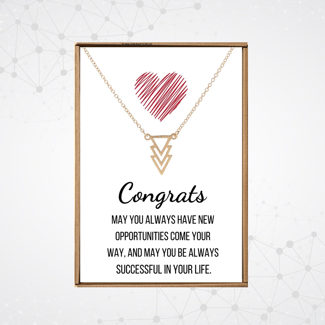 Happy Graduation Necklace, Gold Triangle Necklace, Congratulations Gift ...