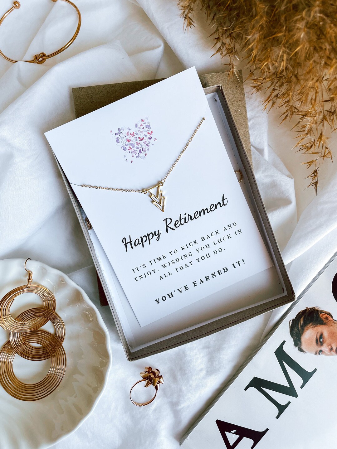 Retirement Gifts for Women, Retirement Necklace, Happy Retirement ...